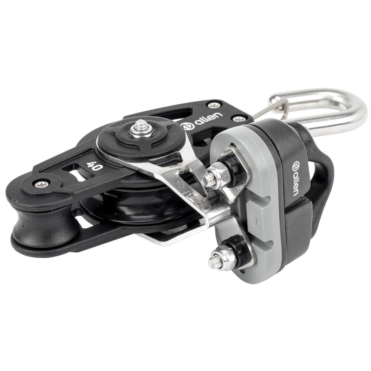 Allen Brothers 40mm Dynamic Fiddle Block with Hook and A..77 Cleat ...